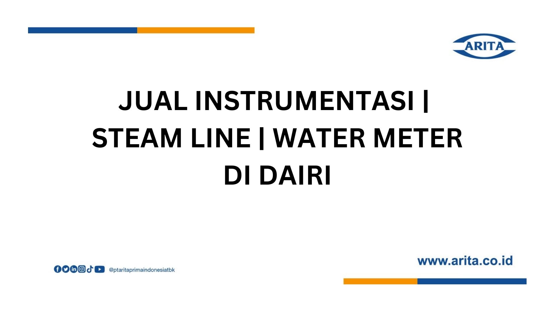 Jual Instrumentasi | Steam Line | Water Meter di Dairi
